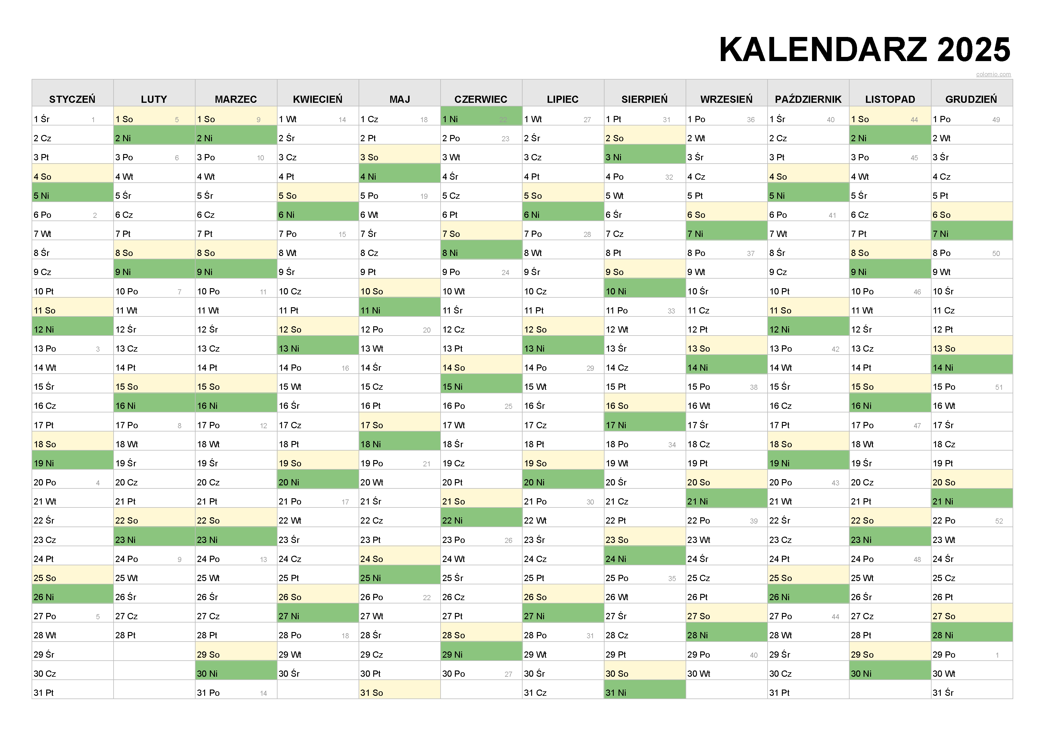 Kalendarz 2025 Do Wydrukowania Plik PDF Excel I Obraz Do Pobrania Kalendarz 2025 Do Wydrukowania Plik PDF Excel I Obraz Do Pobrania